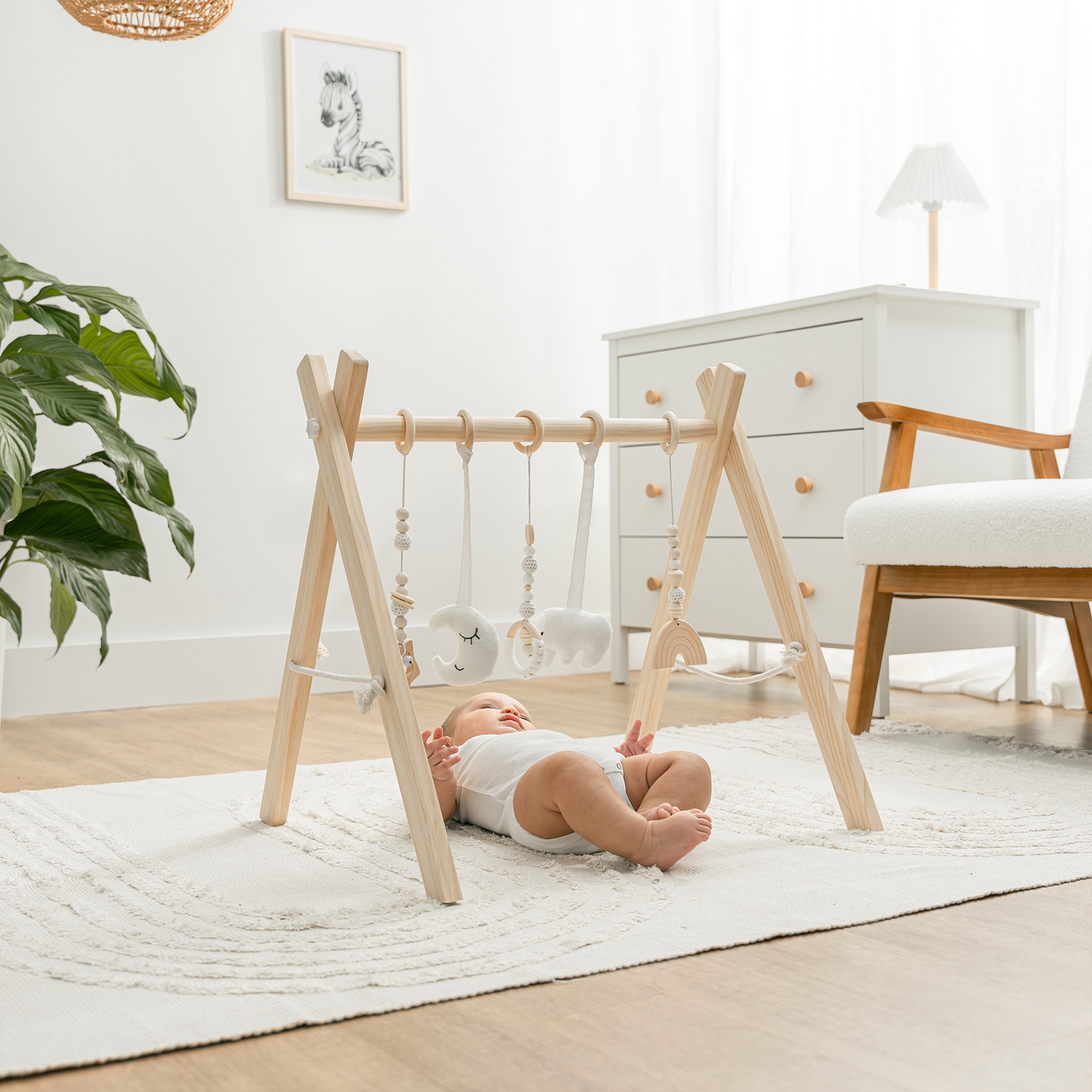 Baby Play Gym in Natural Wood – Comfy Cubs