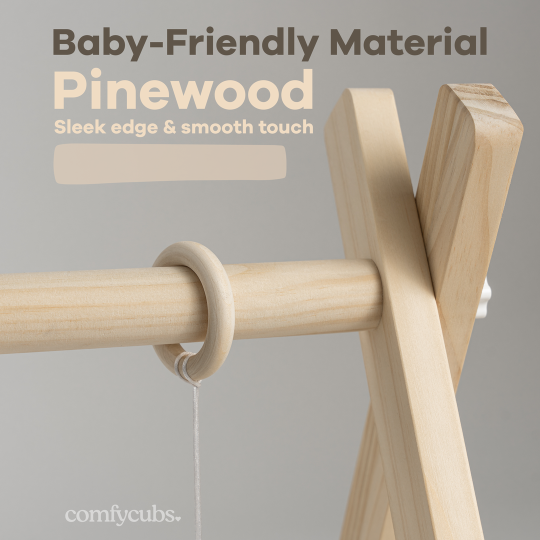 Baby Play Gym in Natural Wood – Comfy Cubs