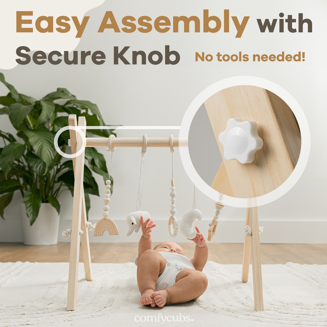 Baby Play Gym in Natural Wood – Comfy Cubs