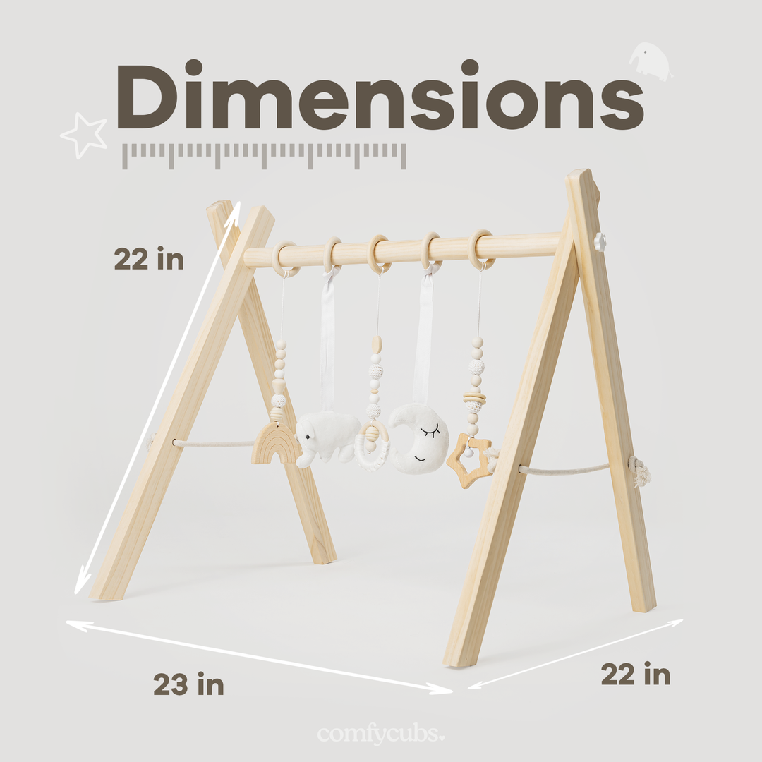 Baby Play Gym in Natural Wood – Comfy Cubs
